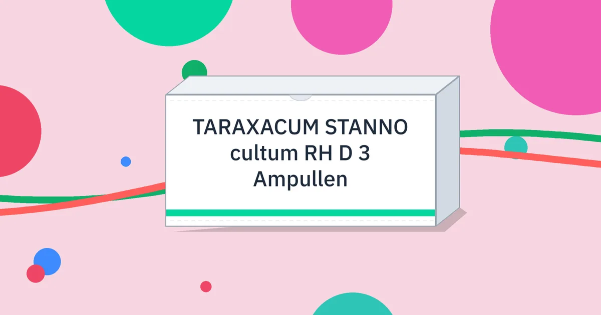 Symbolbild: Packung mit der Aufschrift TARAXACUM STANNO cultum RH D 3 Ampullen (PZN 01626635) – Verfügbarkeit und Bezug in Apotheken in Frankfurt am Main