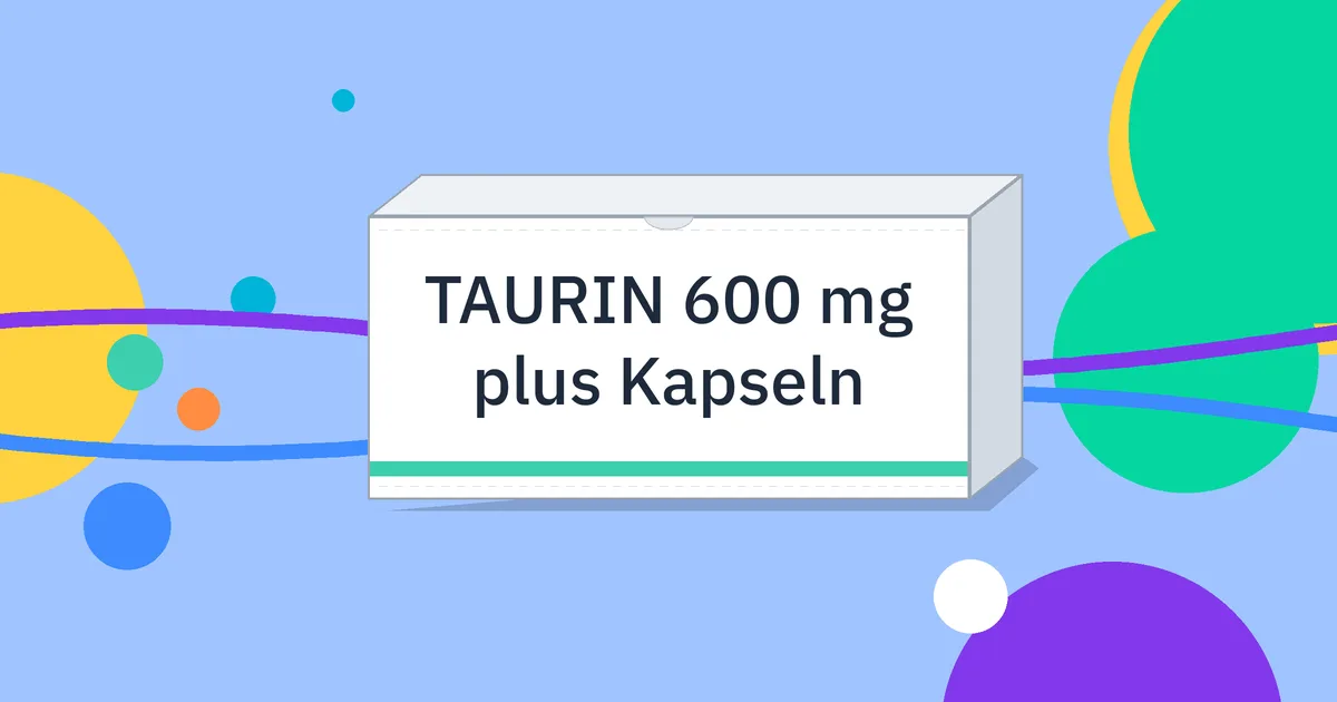 Symbolbild: Packung mit der Aufschrift TAURIN 600 mg plus Kapseln (PZN 16848152) – Verfügbarkeit und Bezug in Apotheken in Frankfurt am Main