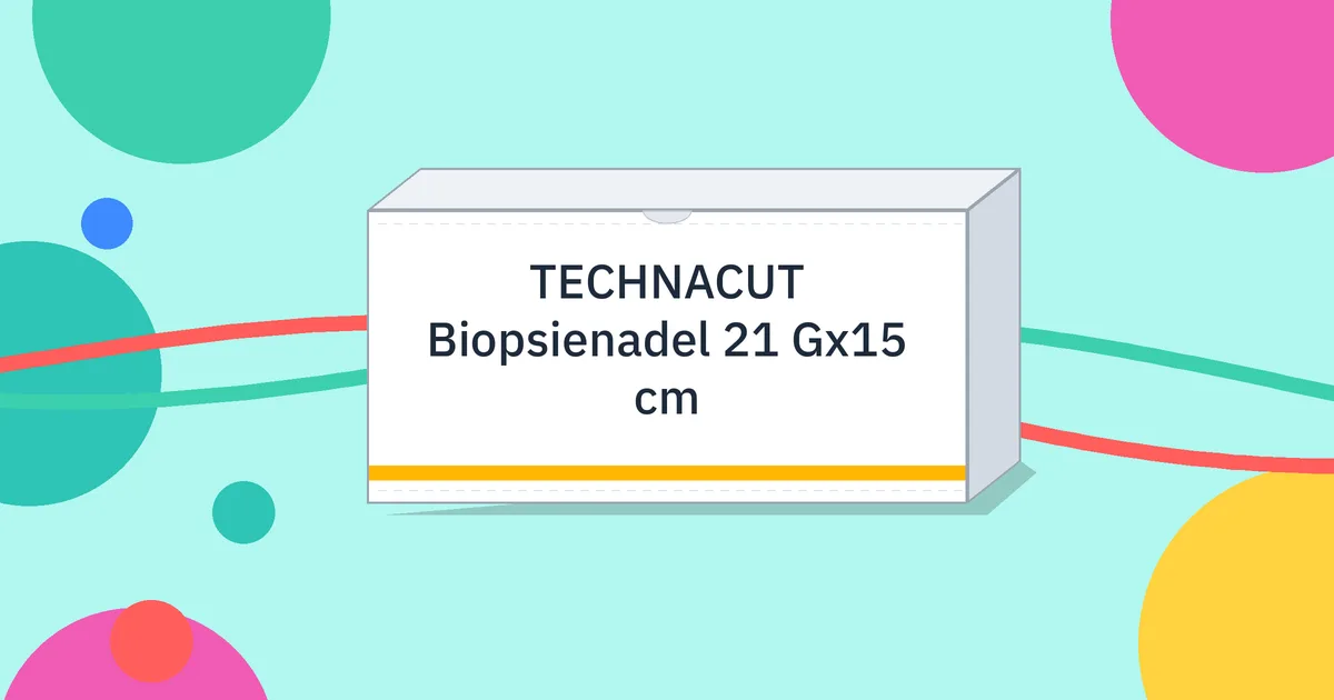Symbolbild: Packung mit der Aufschrift TECHNACUT Biopsienadel 21 Gx15 cm (PZN 06771810) – Verfügbarkeit und Bezug in Apotheken in Frankfurt am Main