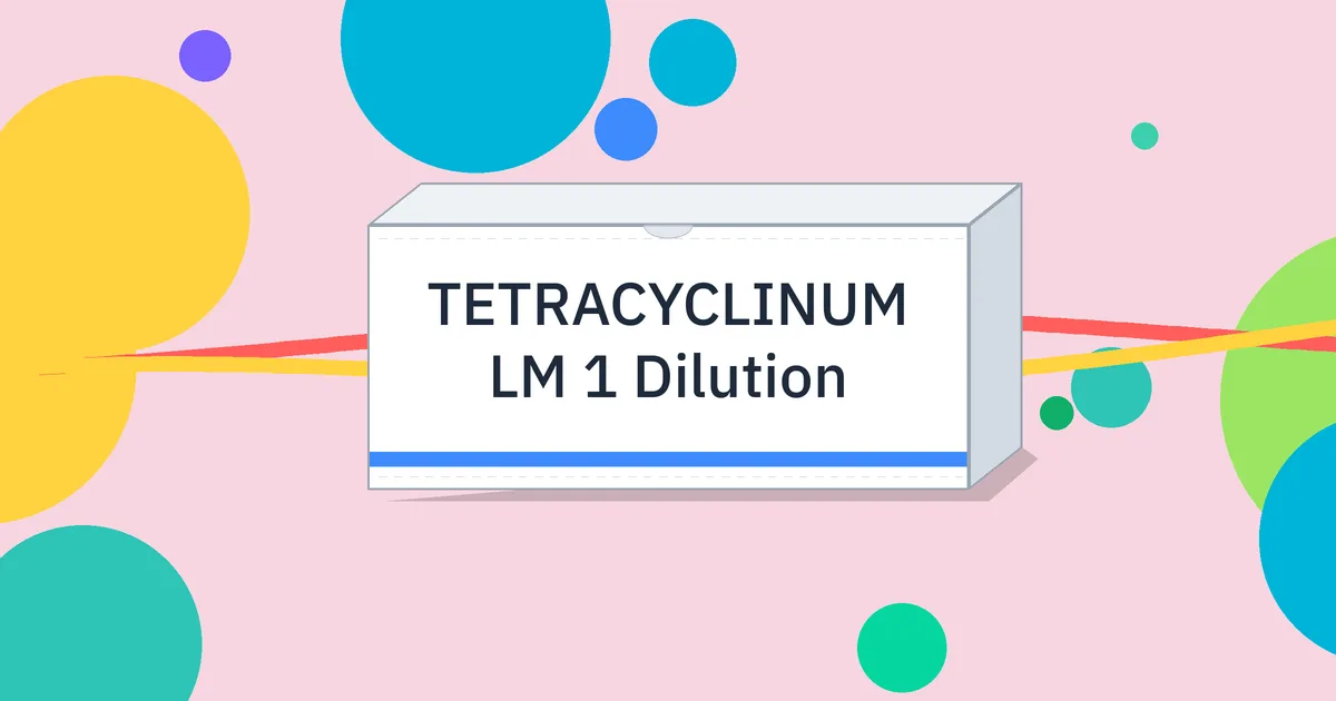 Symbolbild: Packung mit der Aufschrift TETRACYCLINUM LM 1 Dilution (PZN 13688765) – Verfügbarkeit und Bezug in Apotheken in Frankfurt am Main