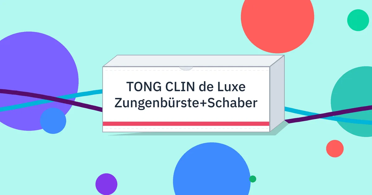 Symbolbild: Packung mit der Aufschrift TONG CLIN de Luxe Zungenbürste+Schaber (PZN 01455487) – Verfügbarkeit und Bezug in Apotheken in Frankfurt am Main