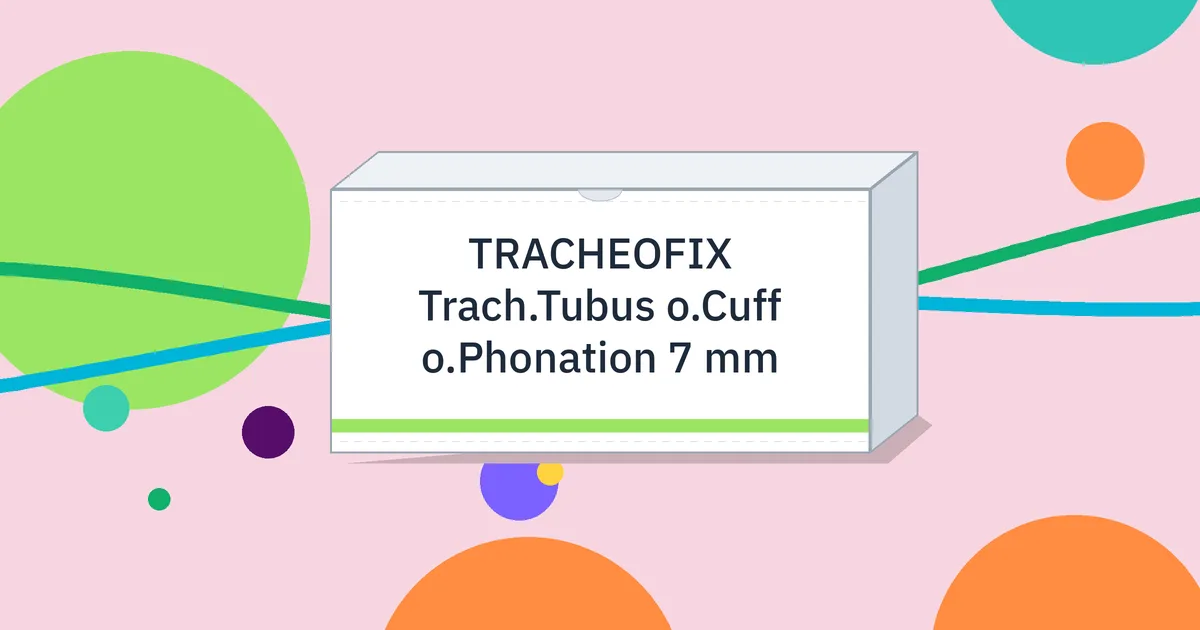Symbolbild: Packung mit der Aufschrift TRACHEOFIX Trach.Tubus o.Cuff o.Phonation 7 mm (PZN 04164589) – Verfügbarkeit und Bezug in Apotheken in Frankfurt am Main