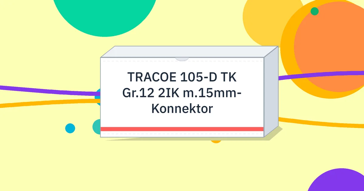 Symbolbild: Packung mit der Aufschrift TRACOE 105-D TK Gr.12 2IK m.15mm-Konnektor (PZN 02359768) – Verfügbarkeit und Bezug in Apotheken in Frankfurt am Main