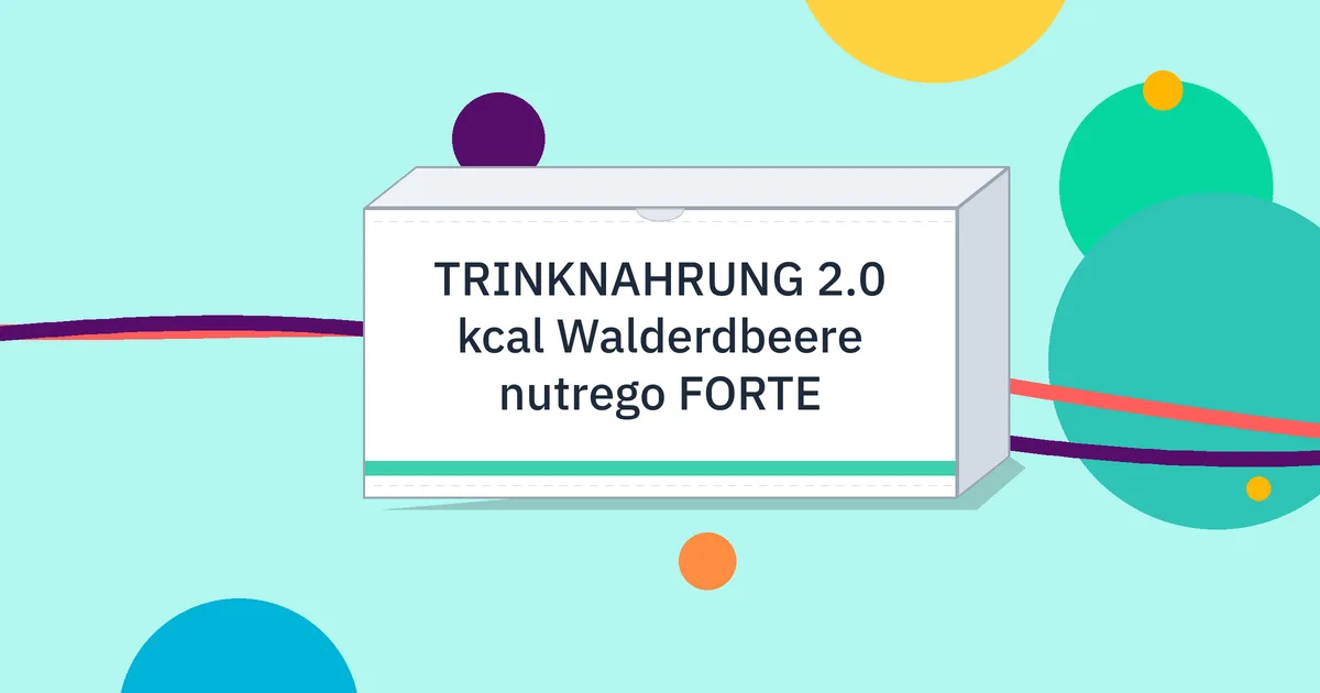 Symbolbild: Packung mit der Aufschrift TRINKNAHRUNG 2.0 kcal Walderdbeere nutrego FORTE (PZN 19135116) – Verfügbarkeit und Bezug in Apotheken in Frankfurt am Main
