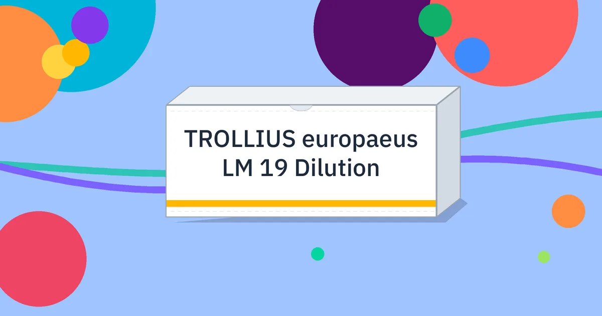 Symbolbild: Packung mit der Aufschrift TROLLIUS europaeus LM 19 Dilution (PZN 13252631) – Verfügbarkeit und Bezug in Apotheken in Frankfurt am Main