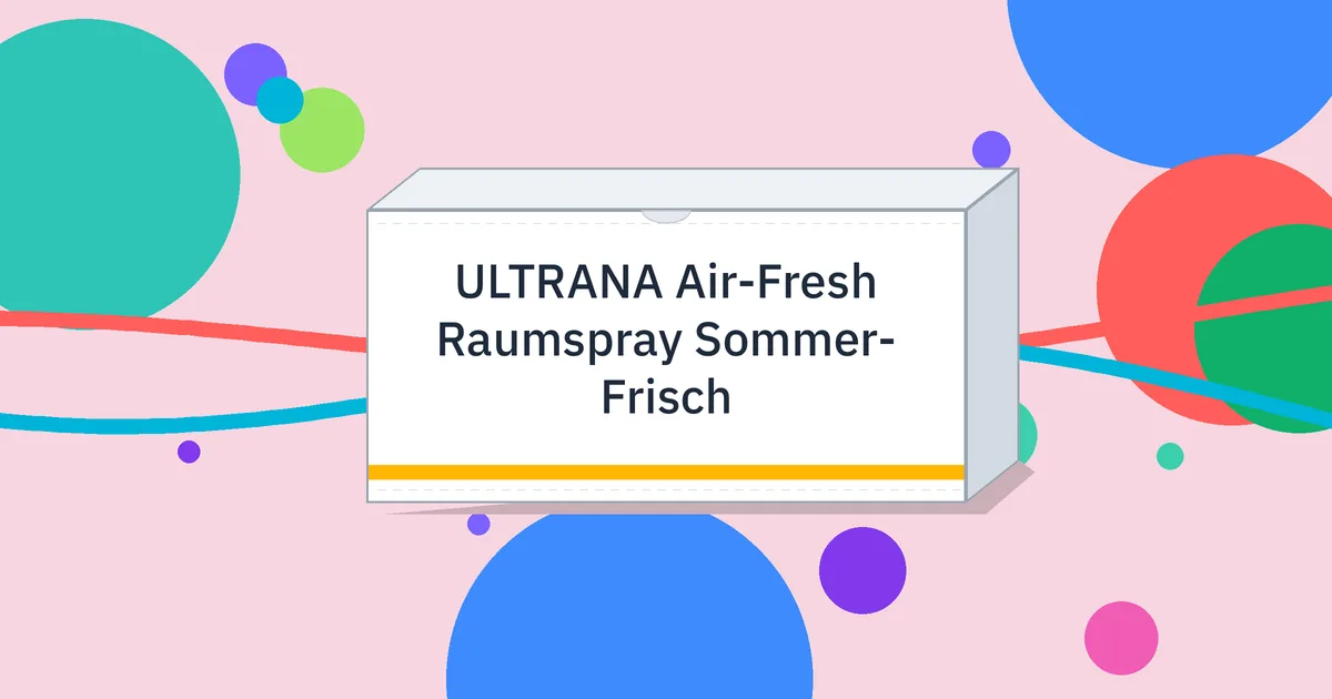Symbolbild: Packung mit der Aufschrift ULTRANA Air-Fresh Raumspray Sommer-Frisch (PZN 11383843) – Verfügbarkeit und Bezug in Apotheken in Frankfurt am Main
