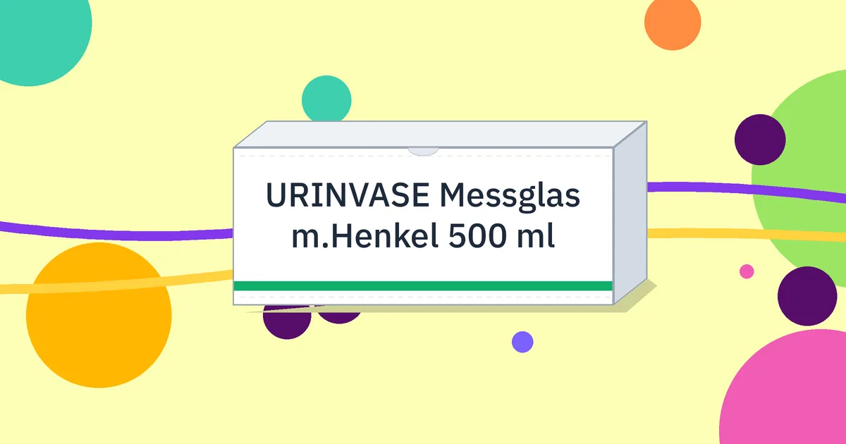 Symbolbild: Packung mit der Aufschrift URINVASE Messglas m.Henkel 500 ml (PZN 01739842) – Verfügbarkeit und Bezug in Apotheken in Frankfurt am Main