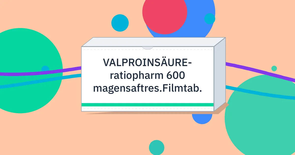 Symbolbild: Packung mit der Aufschrift VALPROINSÄURE-ratiopharm 600 magensaftres.Filmtab. (PZN 07260721) – Verfügbarkeit und Bezug in Apotheken in Frankfurt am Main