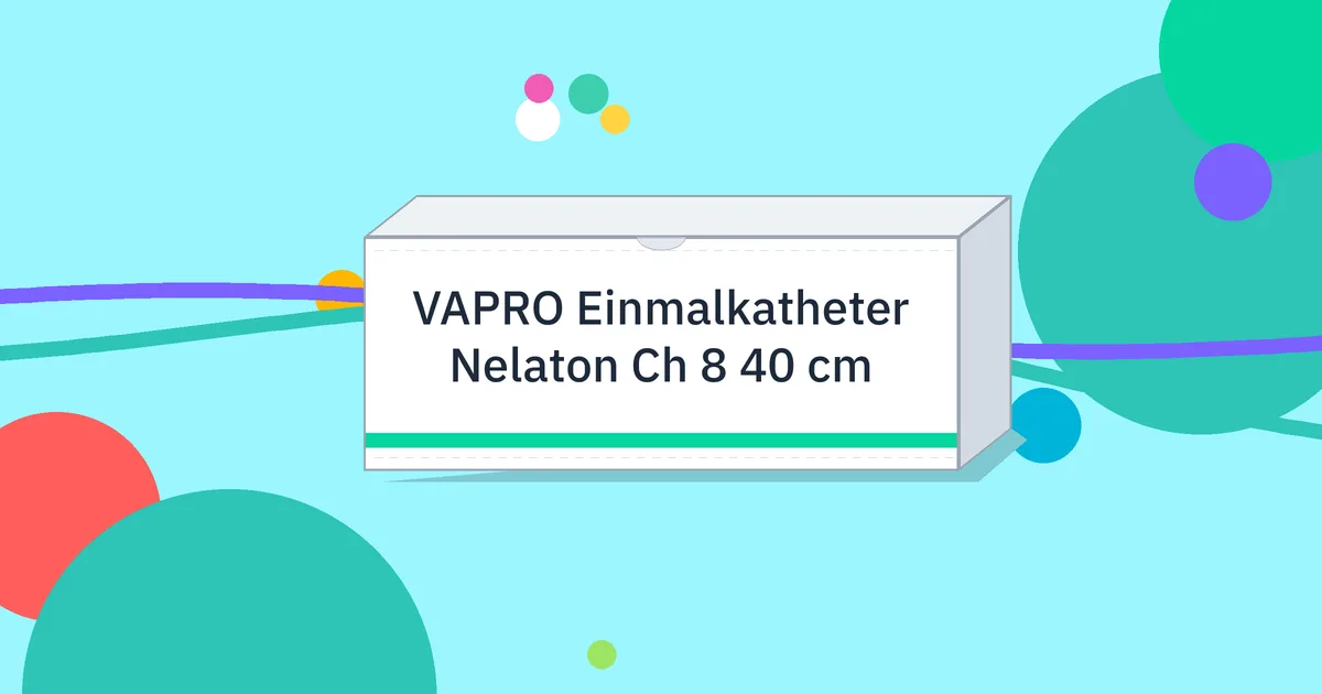 Symbolbild: Packung mit der Aufschrift VAPRO Einmalkatheter Nelaton Ch 8 40 cm (PZN 19211946) – Verfügbarkeit und Bezug in Apotheken in Frankfurt am Main
