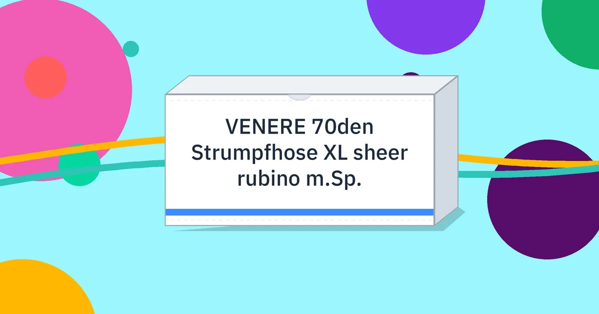 Symbolbild: Packung mit der Aufschrift VENERE 70den Strumpfhose XL sheer rubino m.Sp. (PZN 16173487) – Verfügbarkeit und Bezug in Apotheken in Frankfurt am Main