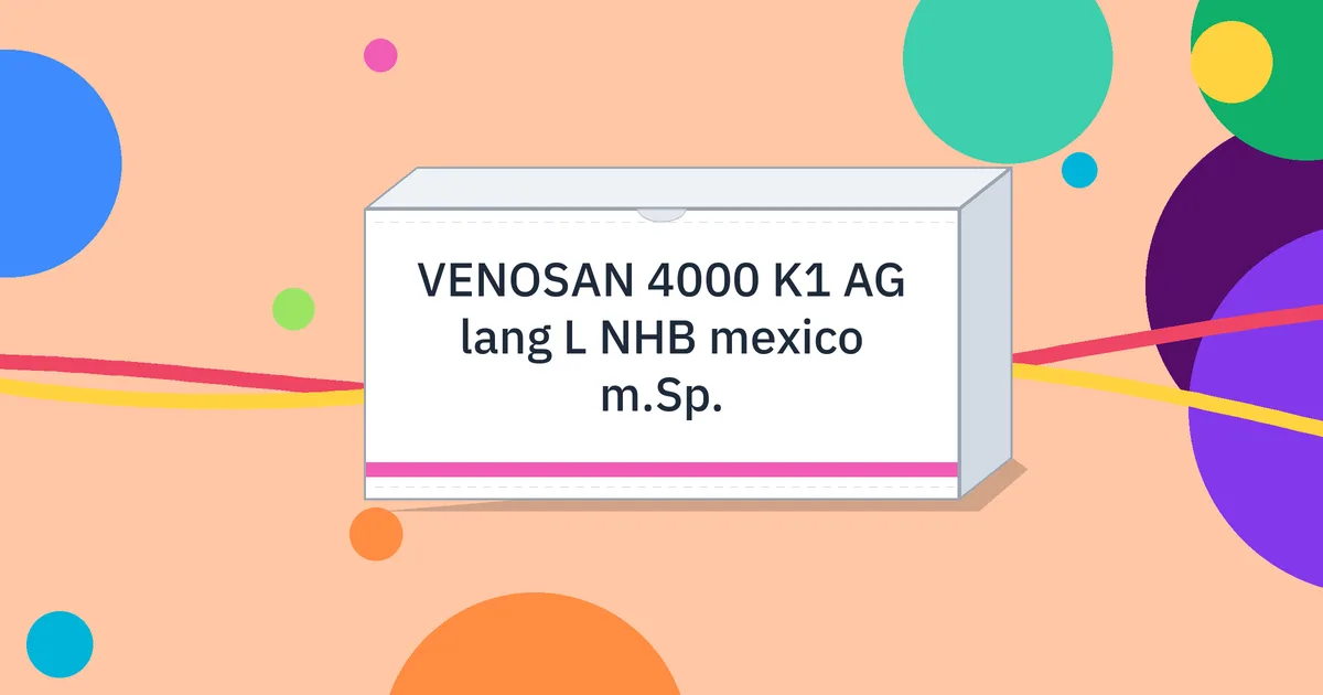 Symbolbild: Packung mit der Aufschrift VENOSAN 4000 K1 AG lang L NHB mexico m.Sp. (PZN 14423572) – Verfügbarkeit und Bezug in Apotheken in Frankfurt am Main