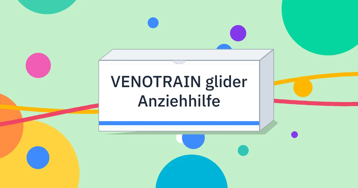 Symbolbild: Packung mit der Aufschrift VENOTRAIN glider Anziehhilfe (PZN 06721574) – Verfügbarkeit und Bezug in Apotheken in Frankfurt am Main