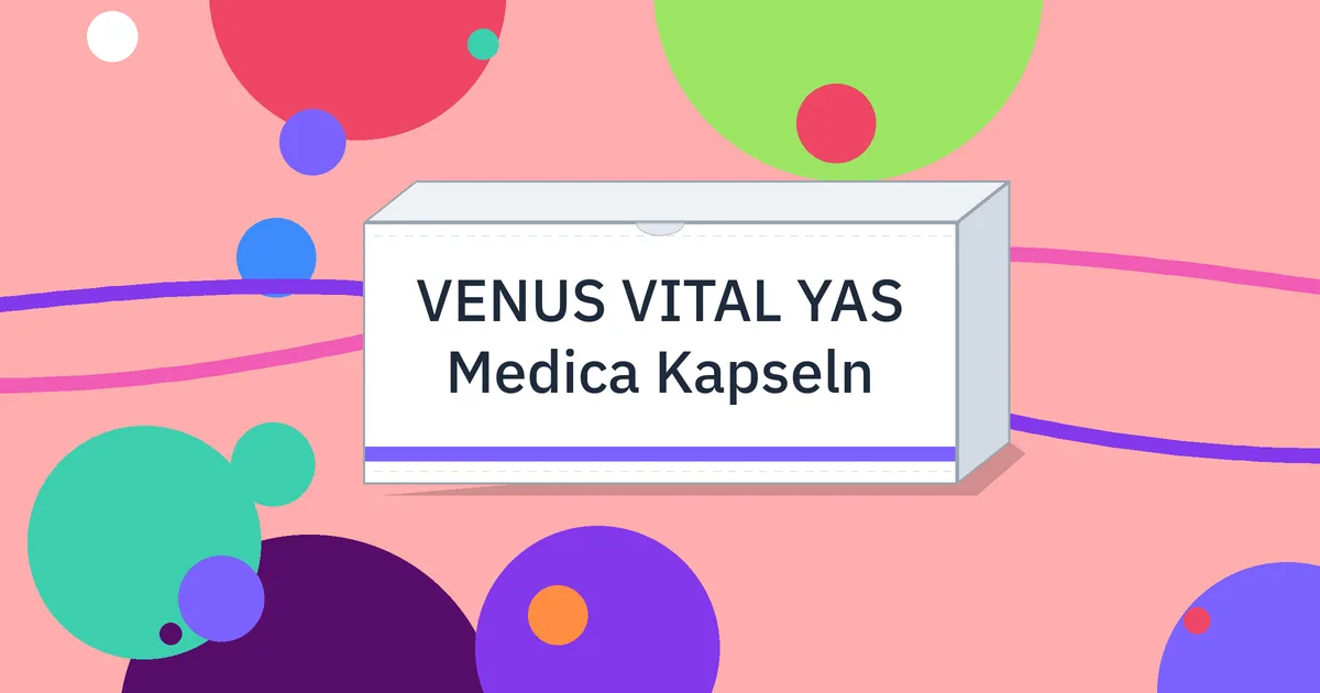 Symbolbild: Packung mit der Aufschrift VENUS VITAL YAS Medica Kapseln (PZN 18296047) – Verfügbarkeit und Bezug in Apotheken in Frankfurt am Main