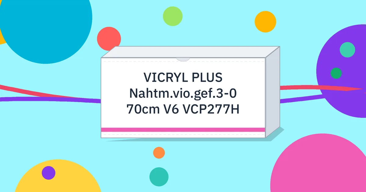Symbolbild: Packung mit der Aufschrift VICRYL PLUS Nahtm.vio.gef.3-0 70cm V6 VCP277H (PZN 20390753) – Verfügbarkeit und Bezug in Apotheken in Frankfurt am Main