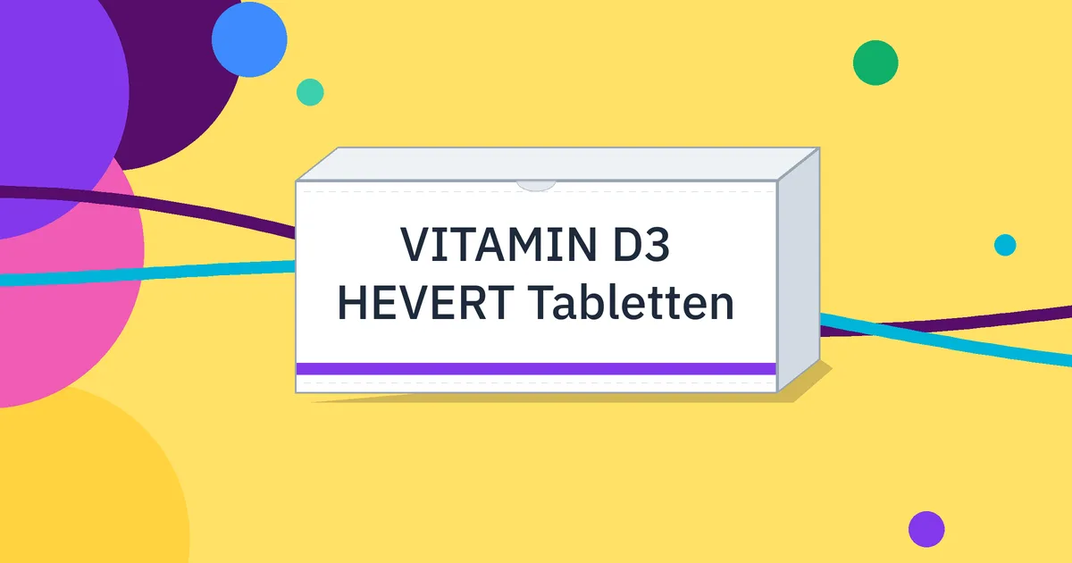 Symbolbild: Packung mit der Aufschrift VITAMIN D3 HEVERT Tabletten (PZN 04897760) – Verfügbarkeit und Bezug in Apotheken in Frankfurt am Main