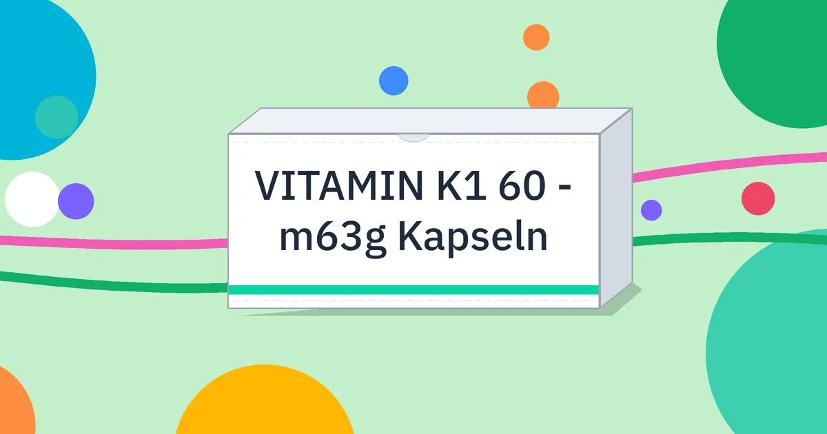 Symbolbild: Packung mit der Aufschrift VITAMIN K1 60 -m63g Kapseln (PZN 11685248) – Verfügbarkeit und Bezug in Apotheken in Frankfurt am Main