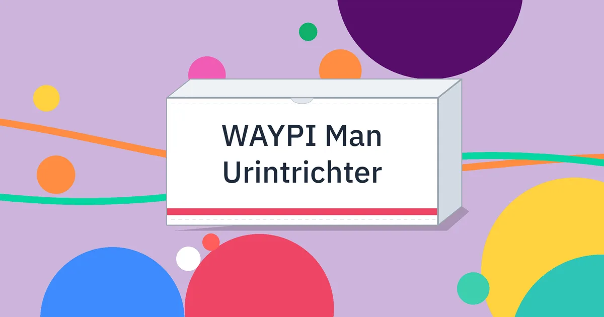 Symbolbild: Packung mit der Aufschrift WAYPI Man Urintrichter (PZN 16783346) – Verfügbarkeit und Bezug in Apotheken in Frankfurt am Main