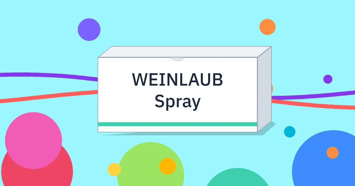Symbolbild: Packung mit der Aufschrift WEINLAUB Spray (PZN 17556078) – Verfügbarkeit und Bezug in Apotheken in Frankfurt am Main