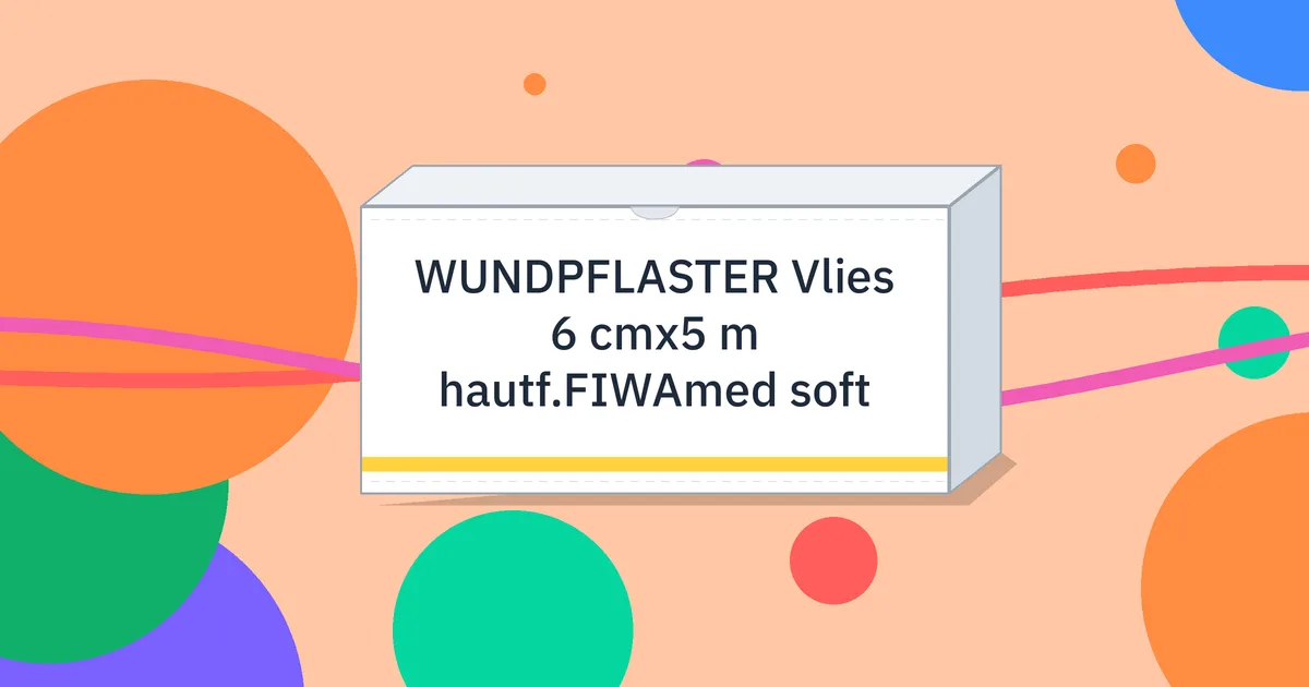 Symbolbild: Packung mit der Aufschrift WUNDPFLASTER Vlies 6 cmx5 m hautf.FIWAmed soft (PZN 11859547) – Verfügbarkeit und Bezug in Apotheken in Frankfurt am Main