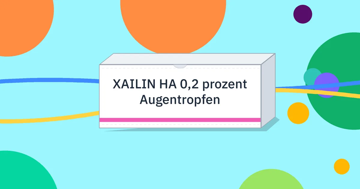 Symbolbild: Packung mit der Aufschrift XAILIN HA 0,2 prozent Augentropfen (PZN 17532385) – Verfügbarkeit und Bezug in Apotheken in Frankfurt am Main