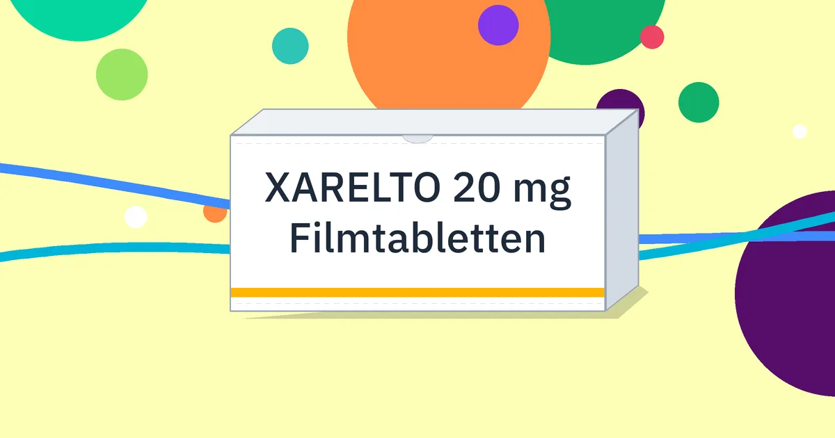 Symbolbild: Packung mit der Aufschrift XARELTO 20 mg Filmtabletten (PZN 09724544) – Verfügbarkeit und Bezug in Apotheken in Frankfurt am Main