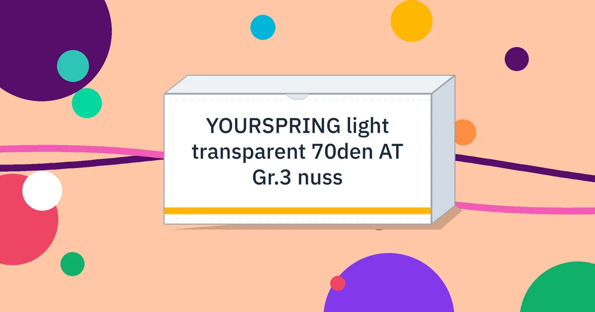 Symbolbild: Packung mit der Aufschrift YOURSPRING light transparent 70den AT Gr.3 nuss (PZN 18056449) – Verfügbarkeit und Bezug in Apotheken in Frankfurt am Main