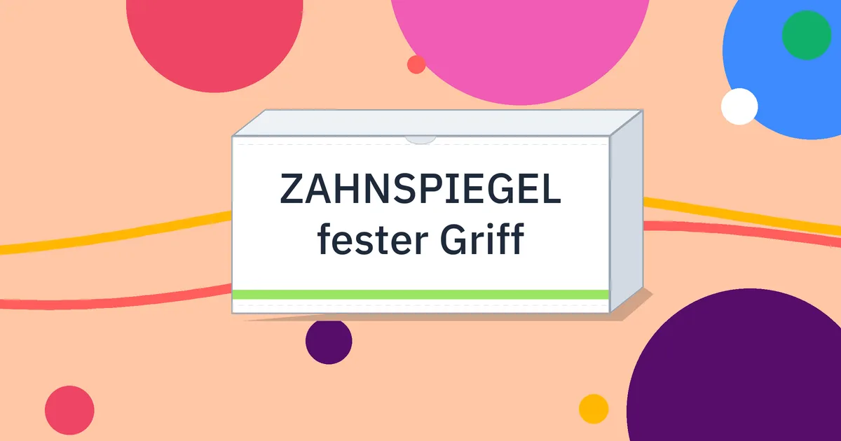 Symbolbild: Packung mit der Aufschrift ZAHNSPIEGEL fester Griff (PZN 02446852) – Verfügbarkeit und Bezug in Apotheken in Frankfurt am Main