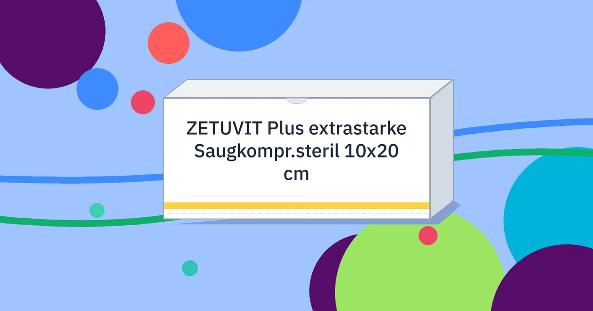 Symbolbild: Packung mit der Aufschrift ZETUVIT Plus extrastarke Saugkompr.steril 10x20 cm (PZN 16205483) – Verfügbarkeit und Bezug in Apotheken in Frankfurt am Main