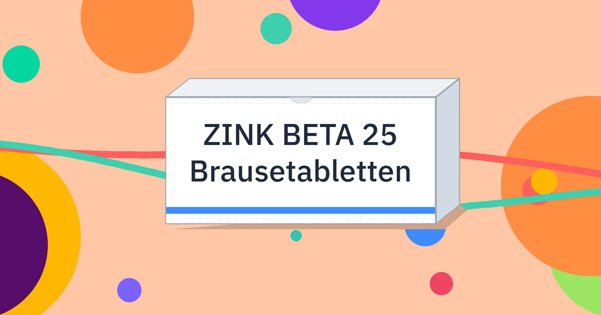 Symbolbild: Packung mit der Aufschrift ZINK BETA 25 Brausetabletten (PZN 08653457) – Verfügbarkeit und Bezug in Apotheken in Frankfurt am Main