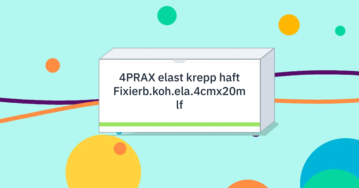 Symbolbild: Packung mit der Aufschrift 4PRAX elast krepp haft Fixierb.koh.ela.4cmx20m lf (PZN 20230386) – Verfügbarkeit und Bezug in Apotheken in Frankfurt am Main
