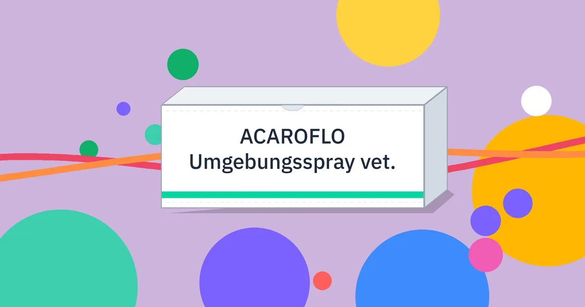 Symbolbild: Packung mit der Aufschrift ACAROFLO Umgebungsspray vet. (PZN 14419808) – Verfügbarkeit und Bezug in Apotheken in Frankfurt am Main