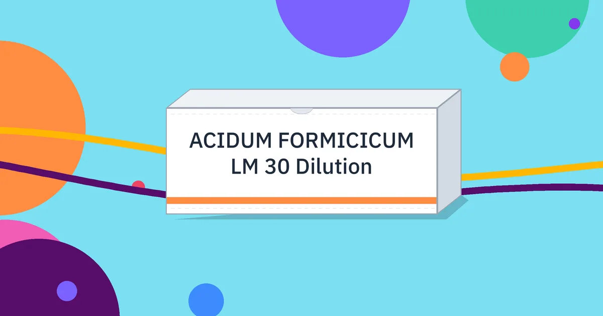 Symbolbild: Packung mit der Aufschrift ACIDUM FORMICICUM LM 30 Dilution (PZN 12752107) – Verfügbarkeit und Bezug in Apotheken in Frankfurt am Main