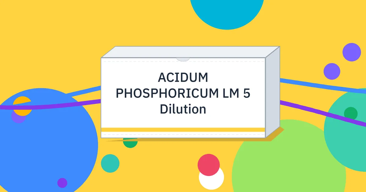 Symbolbild: Packung mit der Aufschrift ACIDUM PHOSPHORICUM LM 5 Dilution (PZN 12753087) – Verfügbarkeit und Bezug in Apotheken in Frankfurt am Main