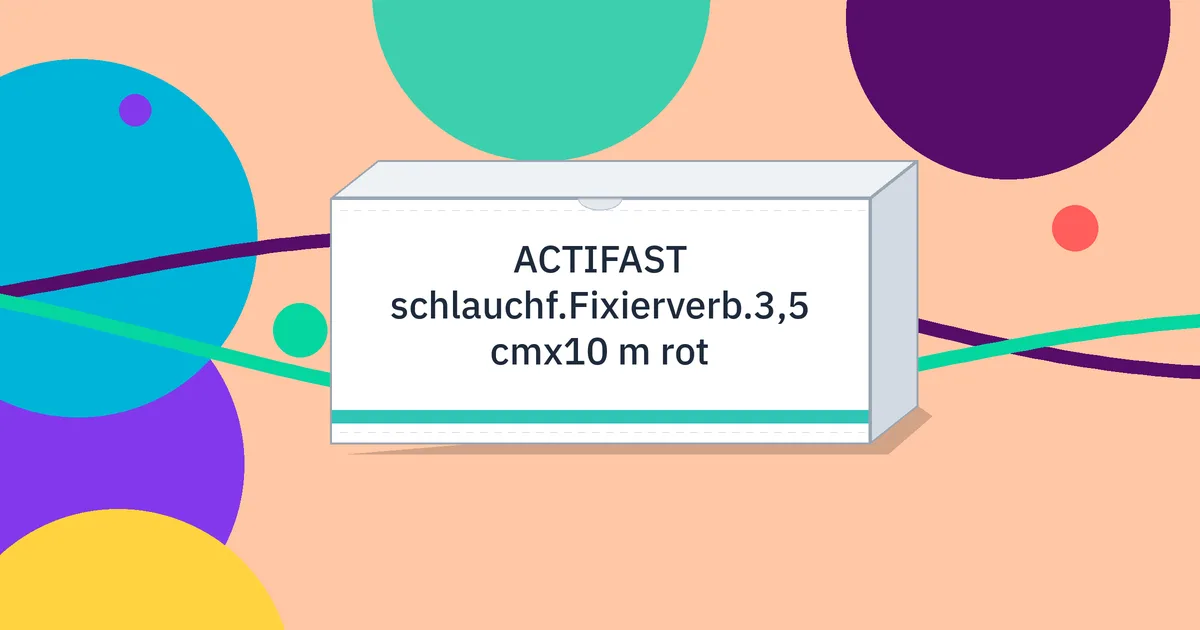 Symbolbild: Packung mit der Aufschrift ACTIFAST schlauchf.Fixierverb.3,5 cmx10 m rot (PZN 19453135) – Verfügbarkeit und Bezug in Apotheken in Frankfurt am Main