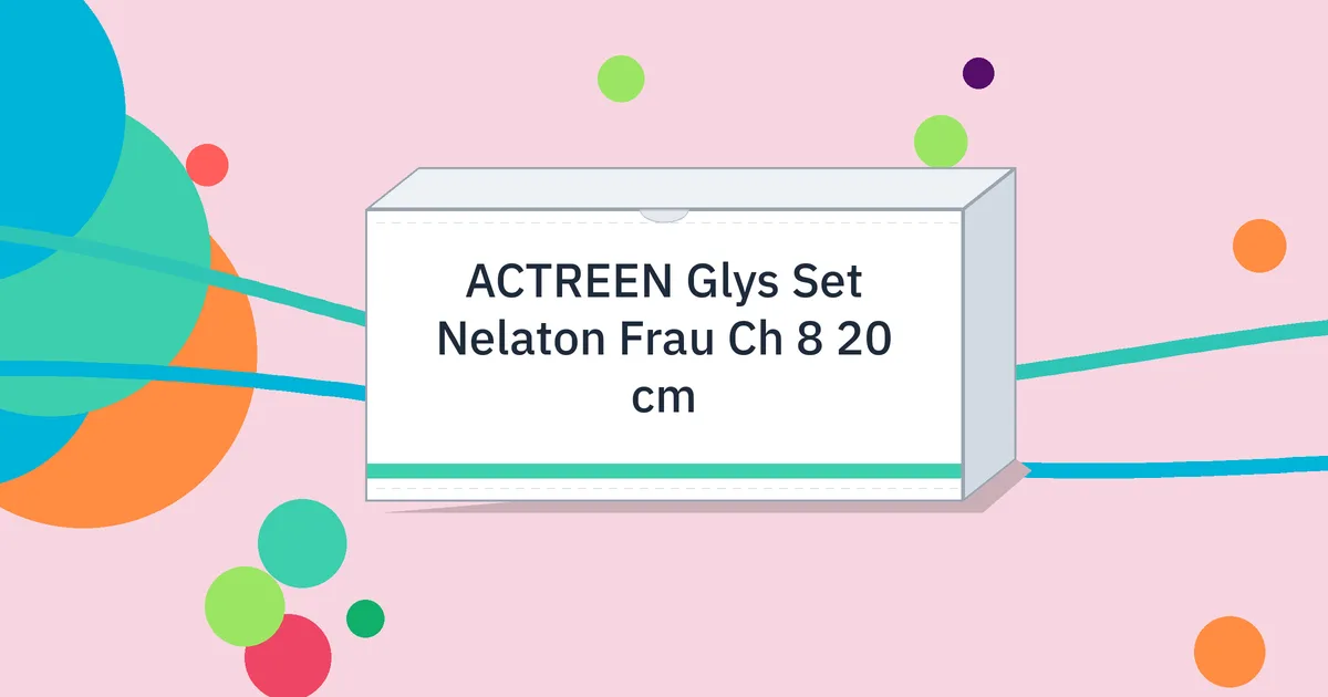 Symbolbild: Packung mit der Aufschrift ACTREEN Glys Set Nelaton Frau Ch 8 20 cm (PZN 19466072) – Verfügbarkeit und Bezug in Apotheken in Frankfurt am Main