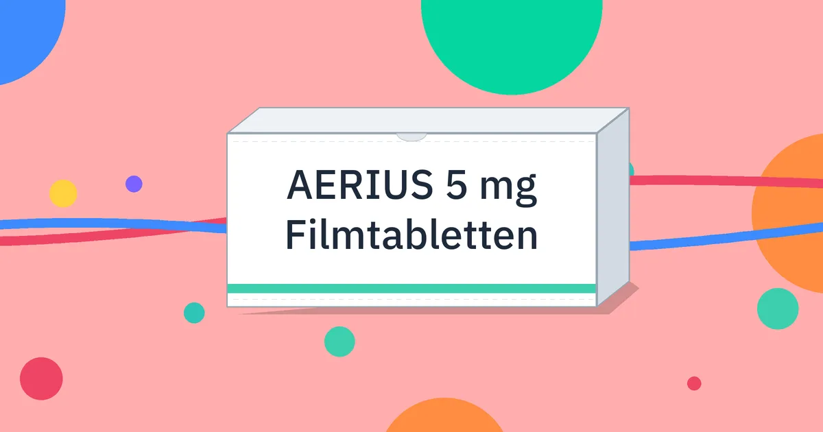 Symbolbild: Packung mit der Aufschrift AERIUS 5 mg Filmtabletten (PZN 15634147) – Verfügbarkeit und Bezug in Apotheken in Frankfurt am Main