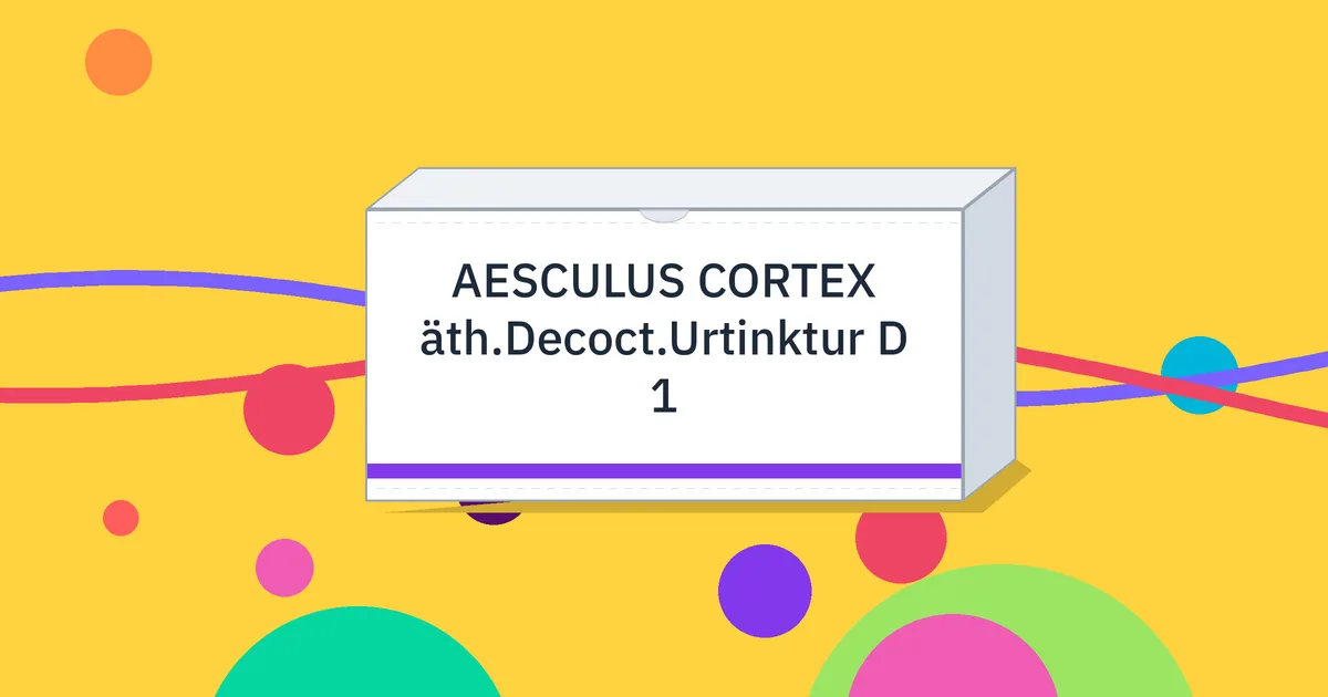 Symbolbild: Packung mit der Aufschrift AESCULUS CORTEX äth.Decoct.Urtinktur D 1 (PZN 07002433) – Verfügbarkeit und Bezug in Apotheken in Frankfurt am Main