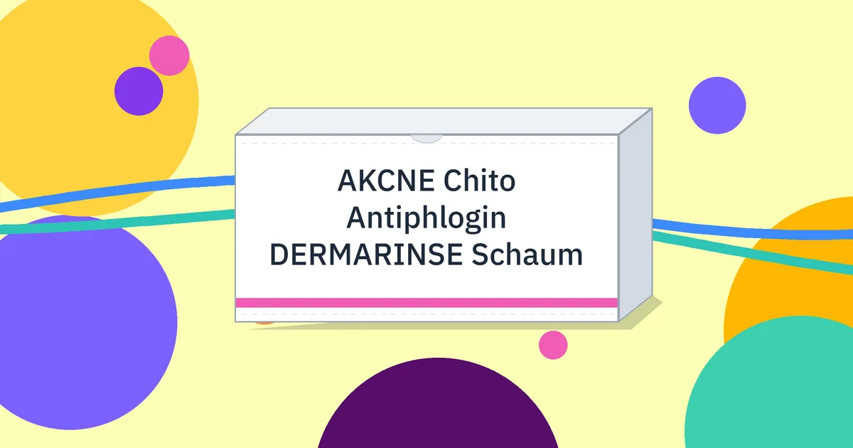 Symbolbild: Packung mit der Aufschrift AKCNE Chito Antiphlogin DERMARINSE Schaum (PZN 19907122) – Verfügbarkeit und Bezug in Apotheken in Frankfurt am Main