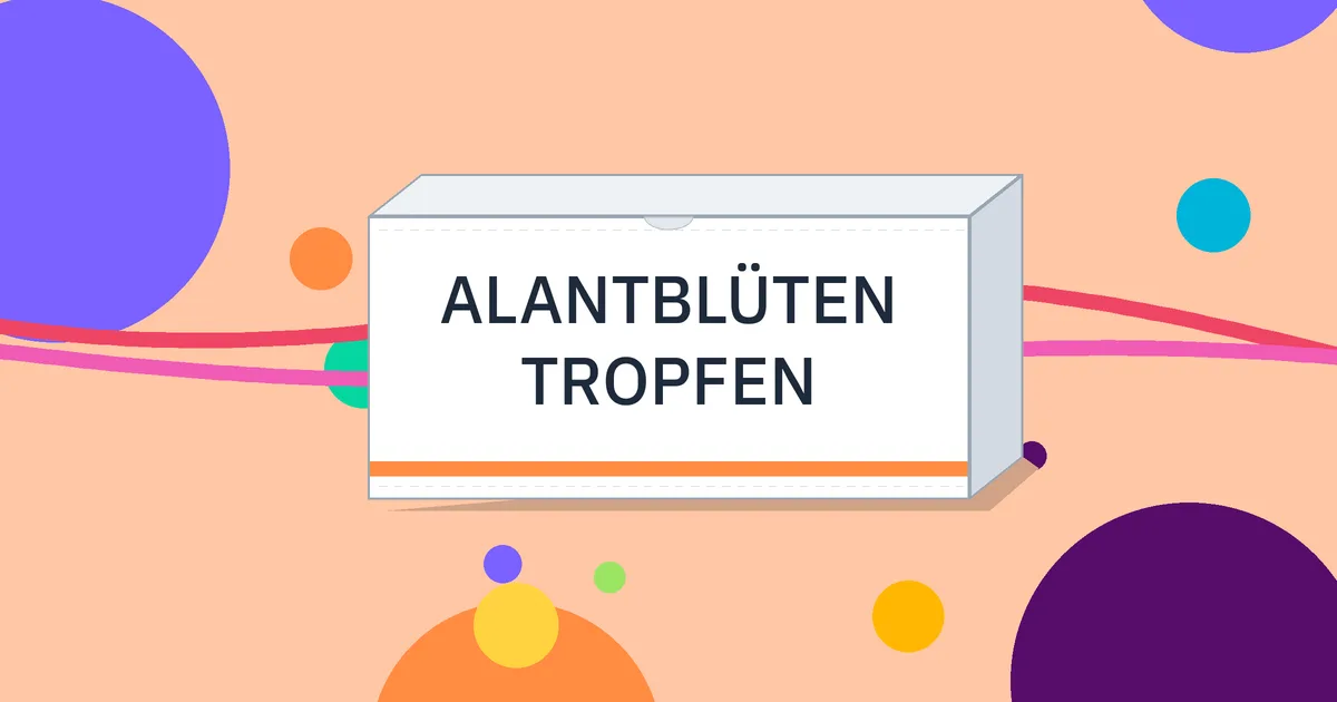 Symbolbild: Packung mit der Aufschrift ALANTBLÜTEN TROPFEN (PZN 14310655) – Verfügbarkeit und Bezug in Apotheken in Frankfurt am Main
