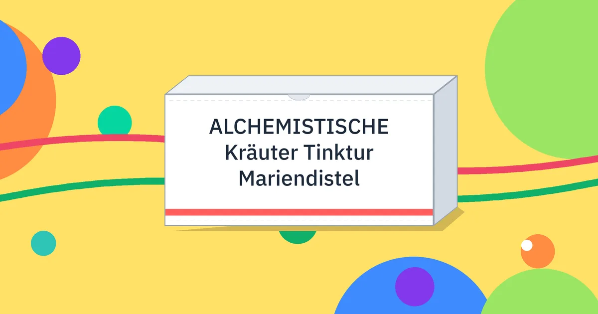 Symbolbild: Packung mit der Aufschrift ALCHEMISTISCHE Kräuter Tinktur Mariendistel (PZN 17418732) – Verfügbarkeit und Bezug in Apotheken in Frankfurt am Main