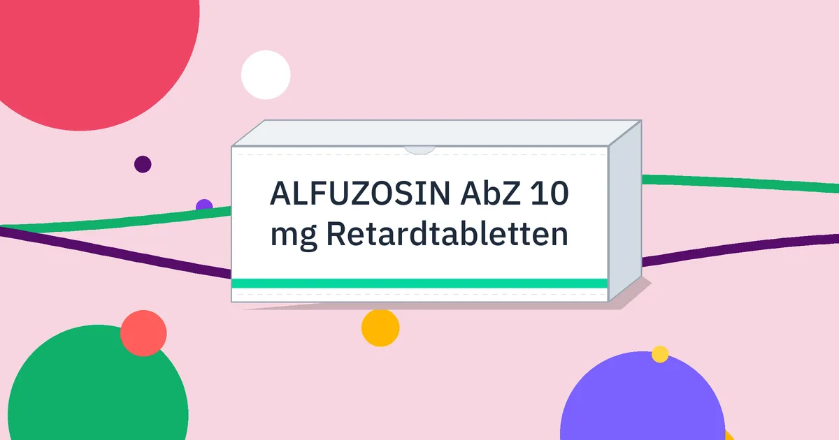 Symbolbild: Packung mit der Aufschrift ALFUZOSIN AbZ 10 mg Retardtabletten (PZN 04608299) – Verfügbarkeit und Bezug in Apotheken in Frankfurt am Main