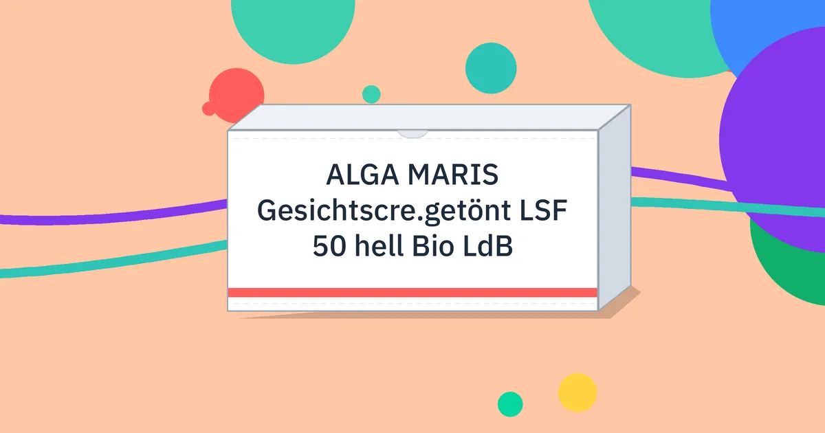 Symbolbild: Packung mit der Aufschrift ALGA MARIS Gesichtscre.getönt LSF 50 hell Bio LdB (PZN 17241759) – Verfügbarkeit und Bezug in Apotheken in Frankfurt am Main