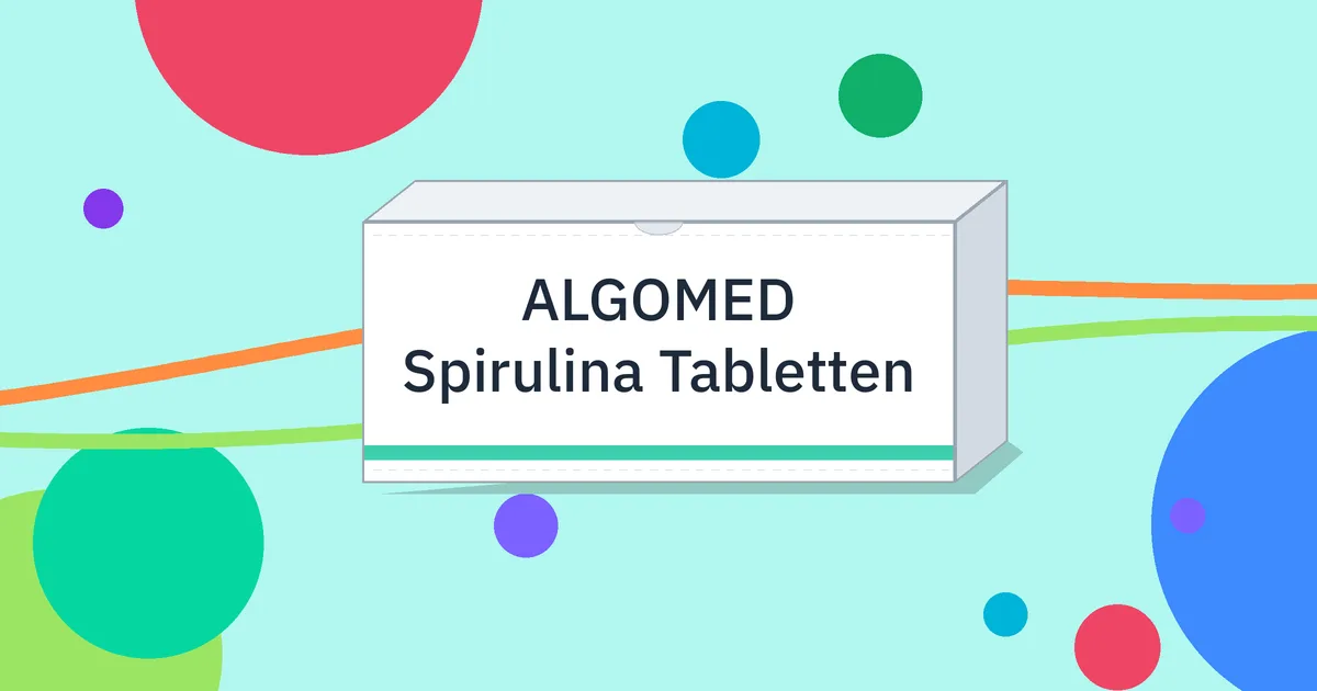 Symbolbild: Packung mit der Aufschrift ALGOMED Spirulina Tabletten (PZN 19404409) – Verfügbarkeit und Bezug in Apotheken in Frankfurt am Main