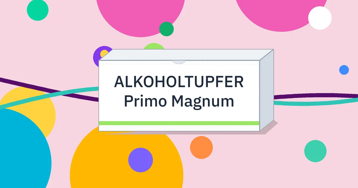 Symbolbild: Packung mit der Aufschrift ALKOHOLTUPFER Primo Magnum (PZN 03741435) – Verfügbarkeit und Bezug in Apotheken in Frankfurt am Main