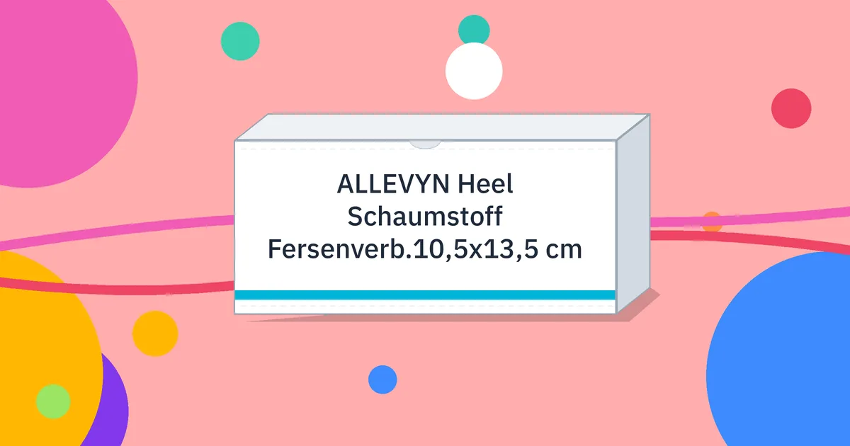 Symbolbild: Packung mit der Aufschrift ALLEVYN Heel Schaumstoff Fersenverb.10,5x13,5 cm (PZN 17606244) – Verfügbarkeit und Bezug in Apotheken in Frankfurt am Main