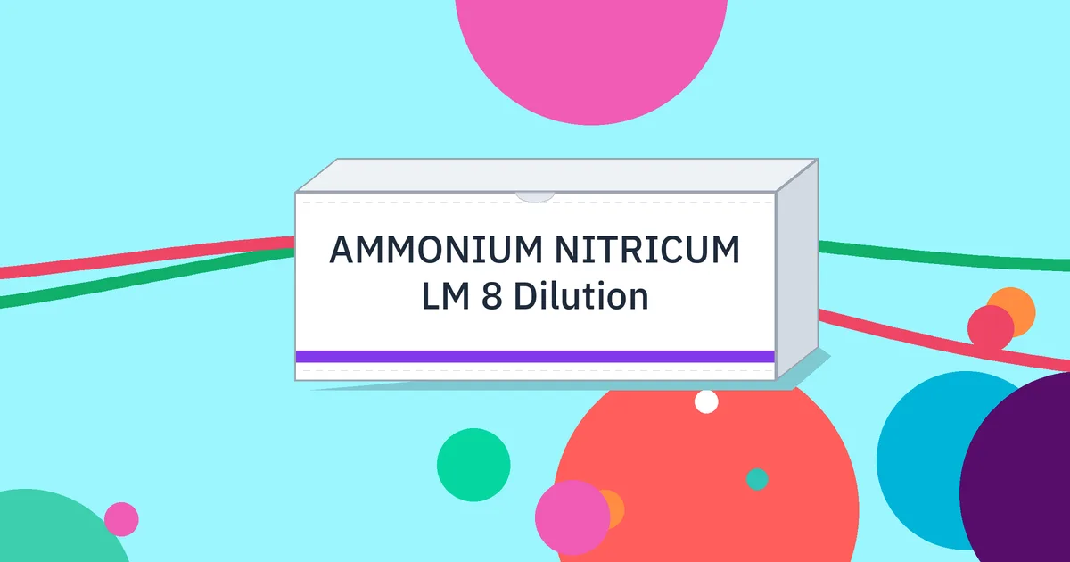 Symbolbild: Packung mit der Aufschrift AMMONIUM NITRICUM LM 8 Dilution (PZN 13321757) – Verfügbarkeit und Bezug in Apotheken in Frankfurt am Main