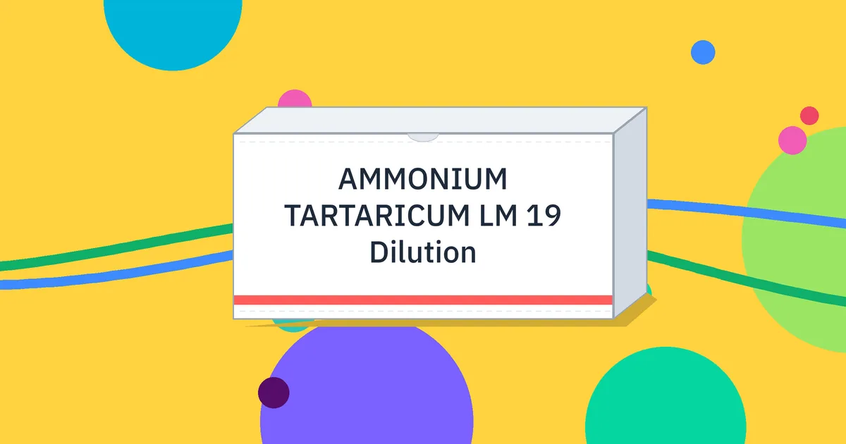 Symbolbild: Packung mit der Aufschrift AMMONIUM TARTARICUM LM 19 Dilution (PZN 12761595) – Verfügbarkeit und Bezug in Apotheken in Frankfurt am Main