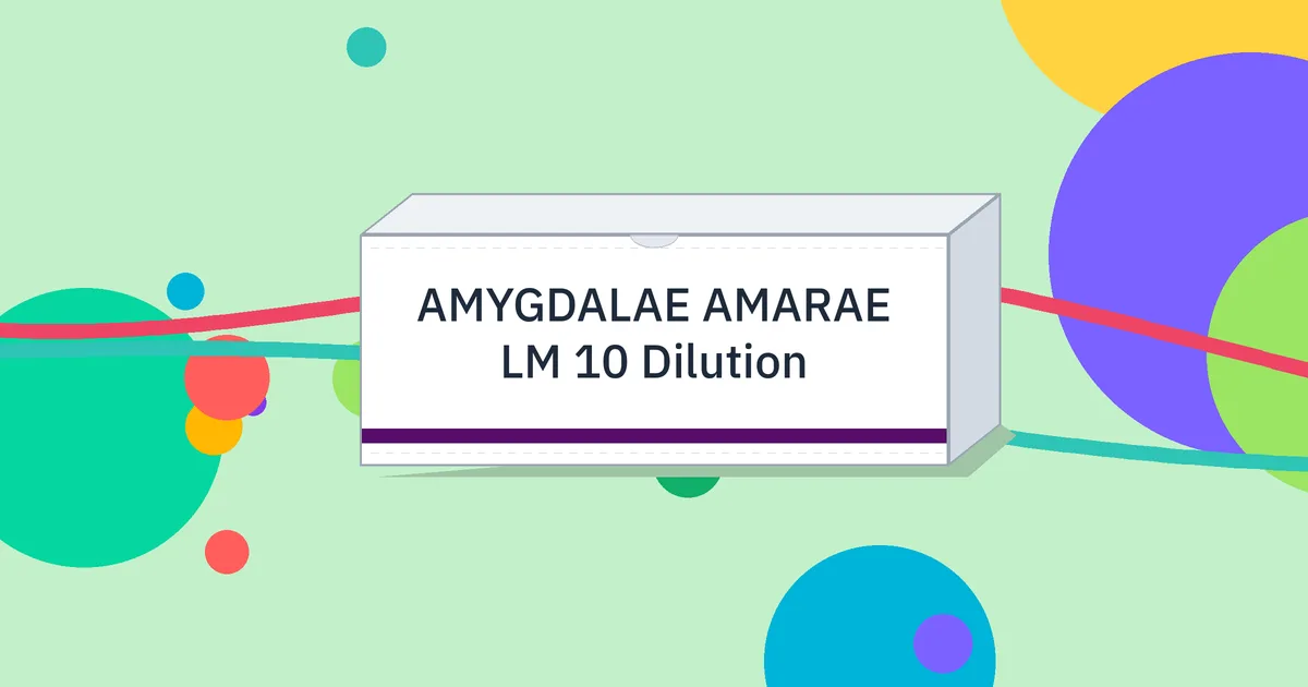 Symbolbild: Packung mit der Aufschrift AMYGDALAE AMARAE LM 10 Dilution (PZN 13325531) – Verfügbarkeit und Bezug in Apotheken in Frankfurt am Main