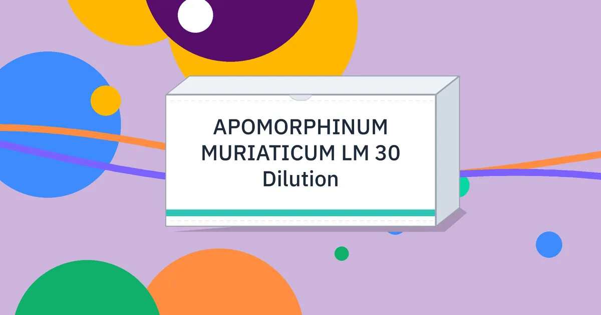 Symbolbild: Packung mit der Aufschrift APOMORPHINUM MURIATICUM LM 30 Dilution (PZN 13381570) – Verfügbarkeit und Bezug in Apotheken in Frankfurt am Main