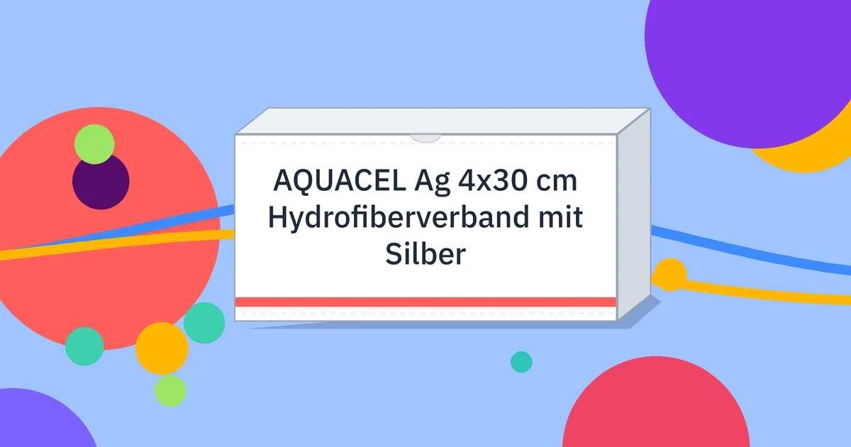 Symbolbild: Packung mit der Aufschrift AQUACEL Ag 4x30 cm Hydrofiberverband mit Silber (PZN 04739995) – Verfügbarkeit und Bezug in Apotheken in Frankfurt am Main